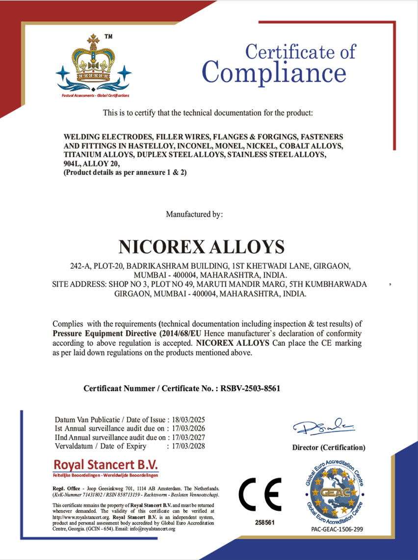 Nicorex Alloys - Available in Sheets, Plates, Round Bars, Pipes & Pipe ...